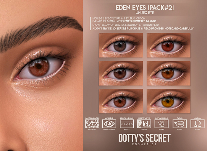 Second Life Marketplace - Dotty's Secret - Eden Eyes [PACK #2]